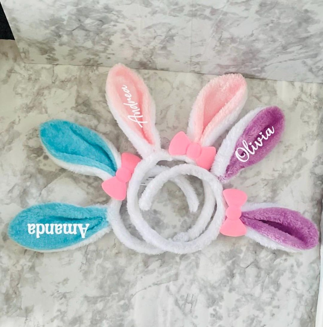 Personalized Easter Bunny Ears Headband, Personalized Easter Bunny Ears ...