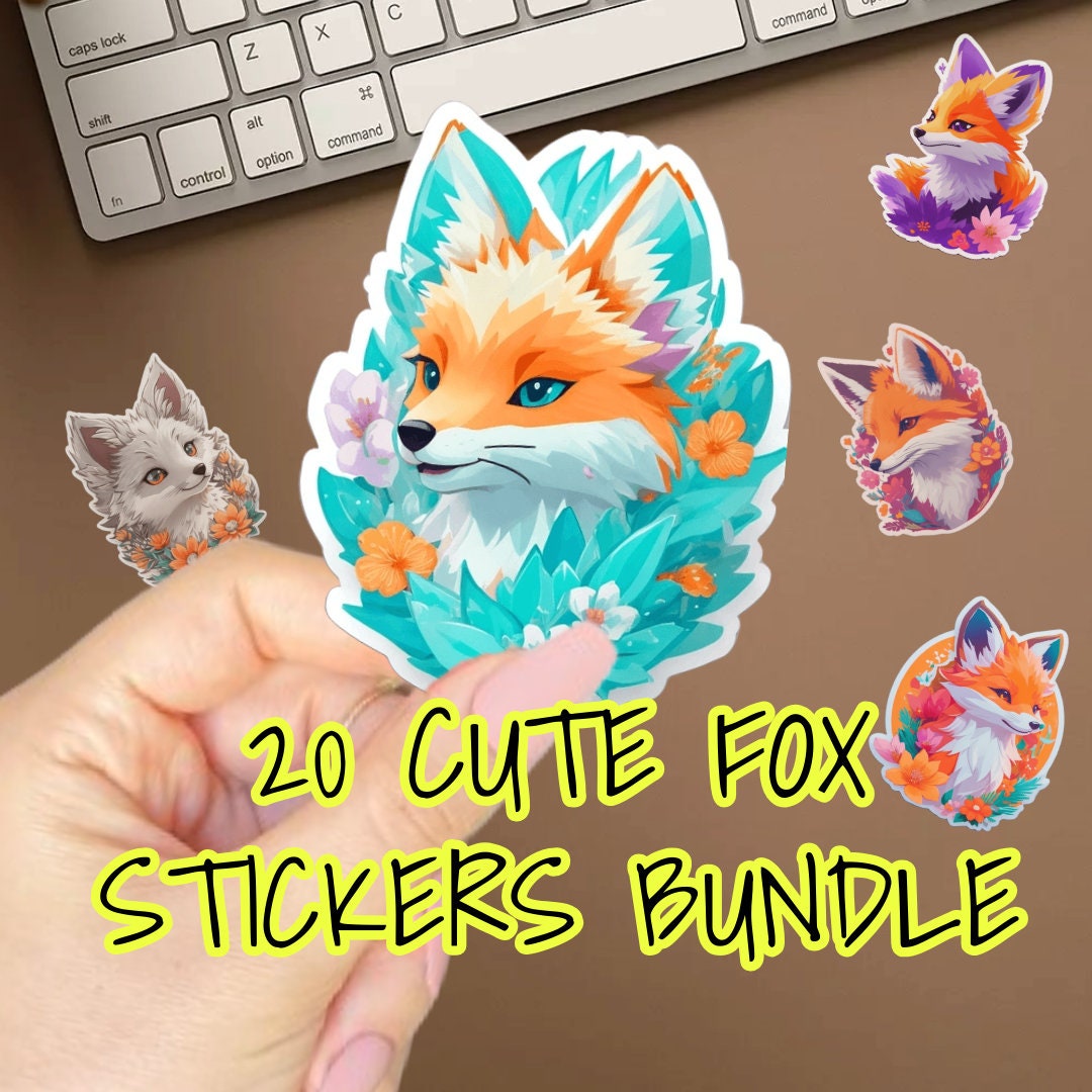 Fox Sticker Pack Digital PNG Sticker Sheets Cute Fox Designs Laptop ...