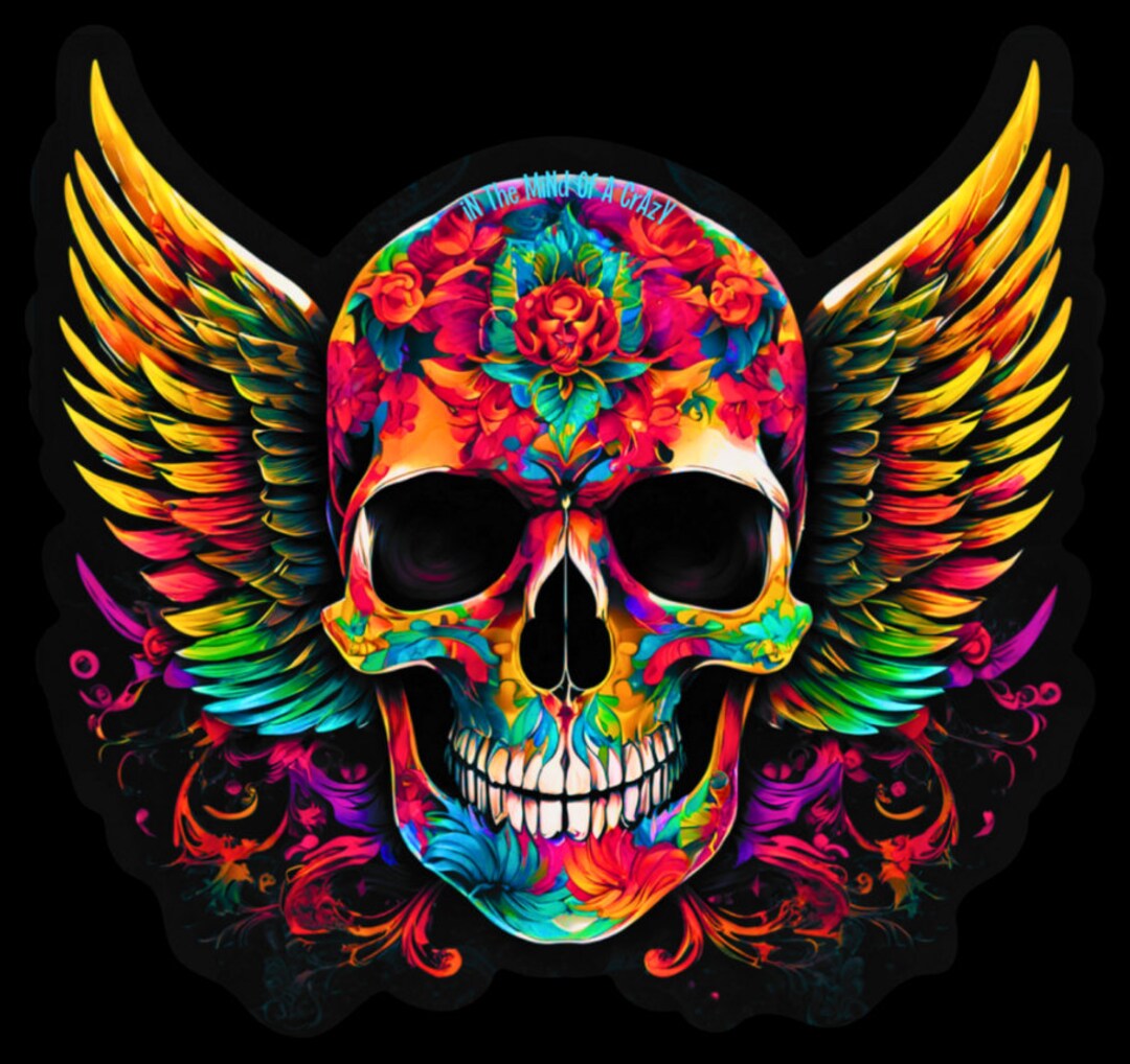 Fallen Angel Pride Skull - Etsy