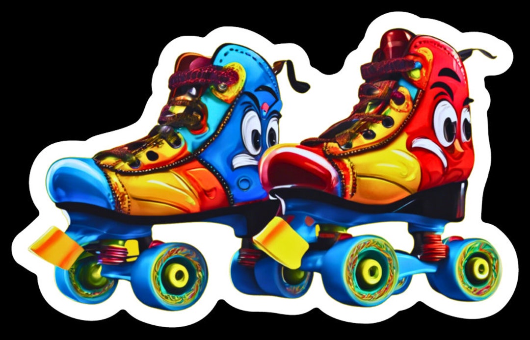 Die Cut Sticker (cartoon Roller Skates 3 X 1.87) - Etsy