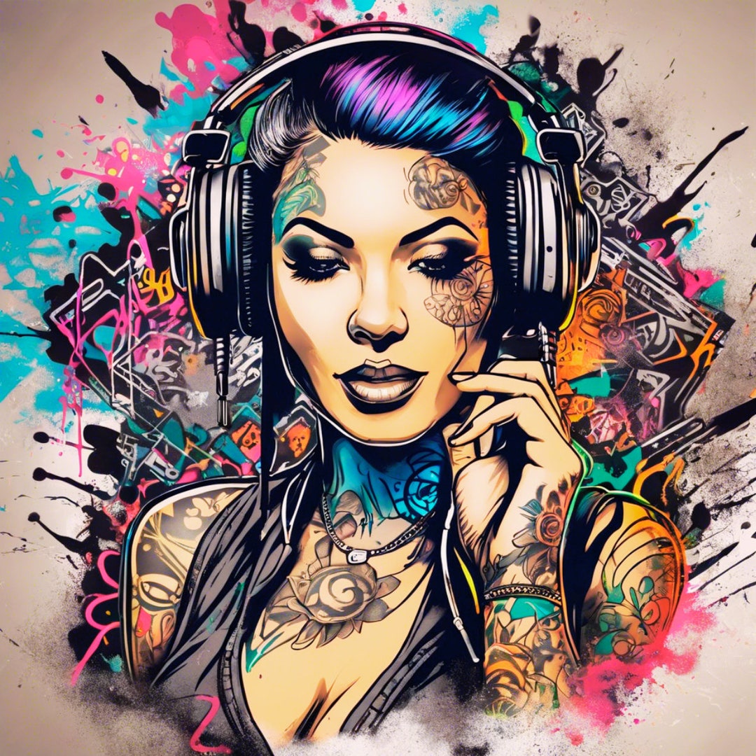 Clear Sticker - Female Dj (watercolor 4 X 4) - Etsy