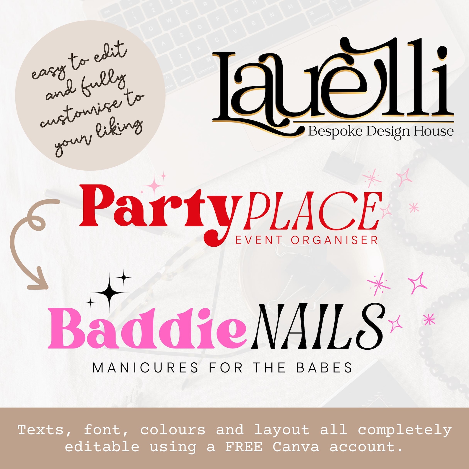Partyplace Logo Template | Fun Event Planner Logo | Canva Editable Logo ...