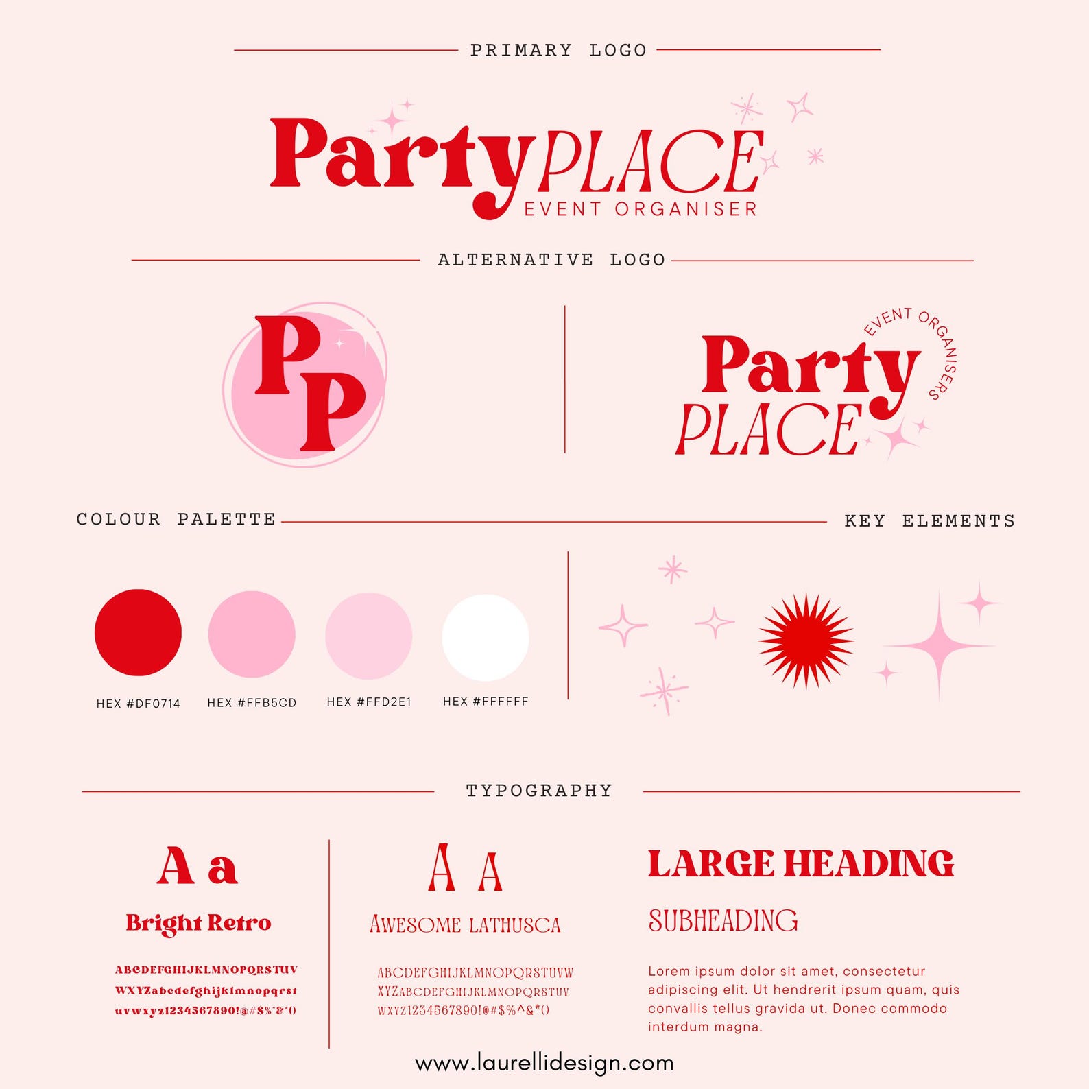 Partyplace Logo Template | Fun Event Planner Logo | Canva Editable Logo ...