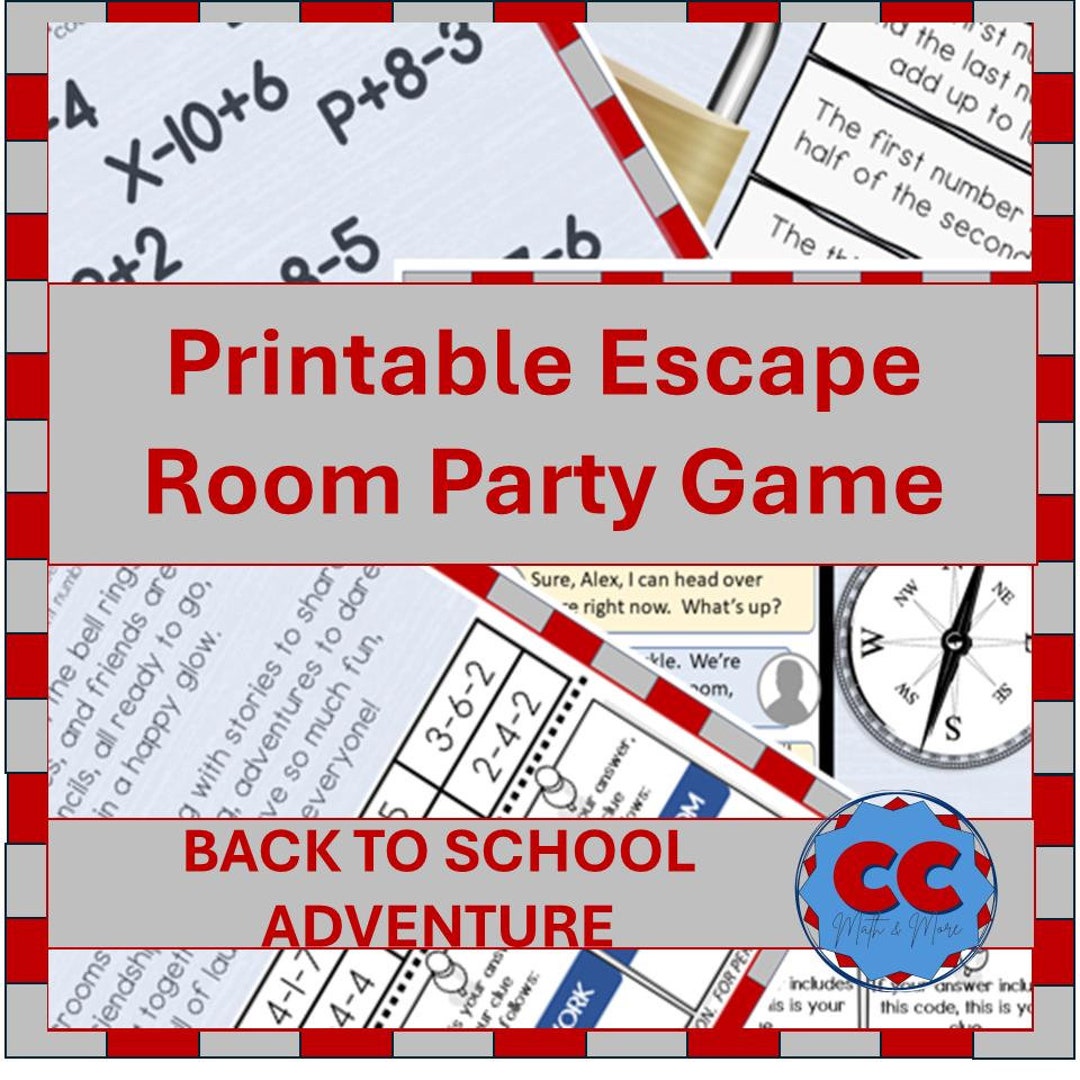 Back to School Adventure! Printable Escape Room Party Game for Kids - Etsy
