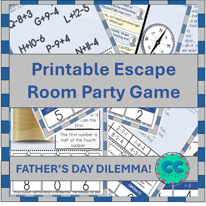 Father's Day Printable Escape Room Party Game - Etsy