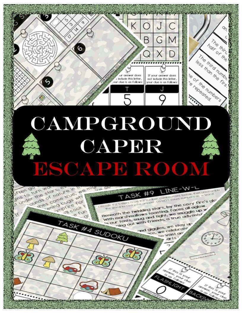 Campout Caper Printable Escape Room - Etsy
