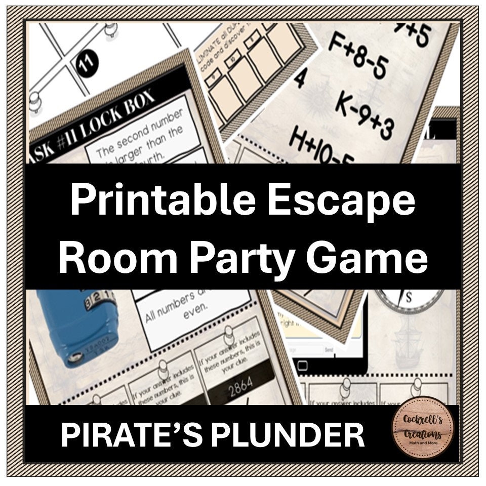 Pirate Plunder Printable Escape Room Party Game - Etsy