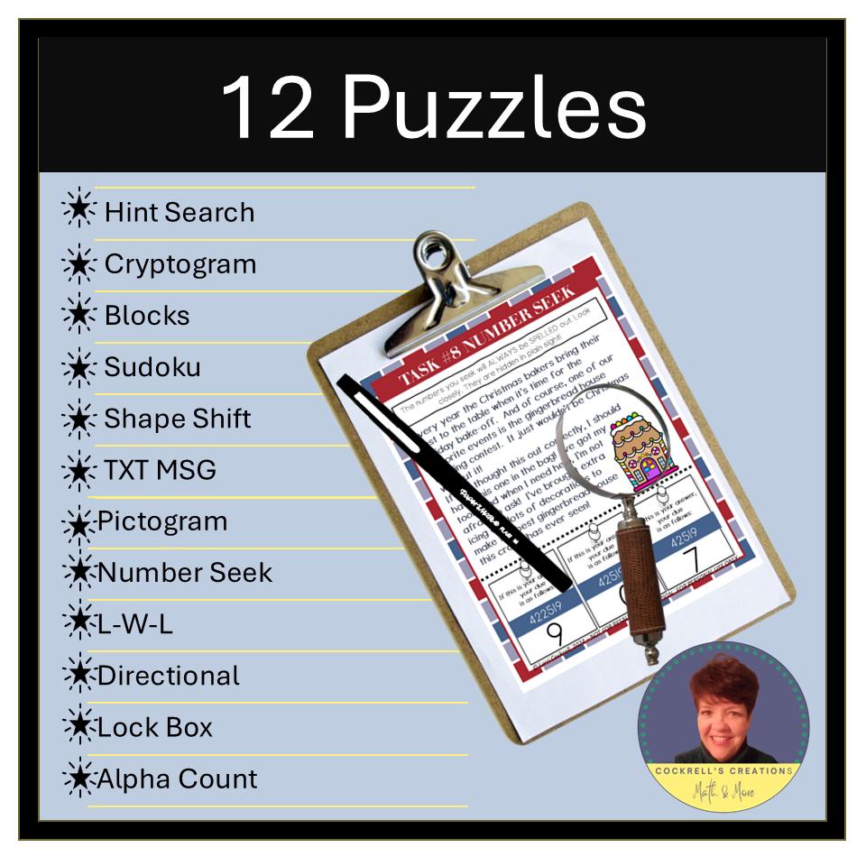 Gingerbread Hideaway Holiday Escape Room Printable Party Game for Kids ...