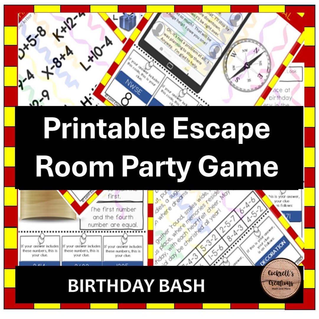 Birthday Bash! Girl's Birthday Printable Escape Room Party Game for ...
