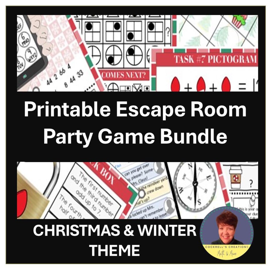 Christmas/holiday Escape Room Bundle: Printable Party Games for Kids-no ...