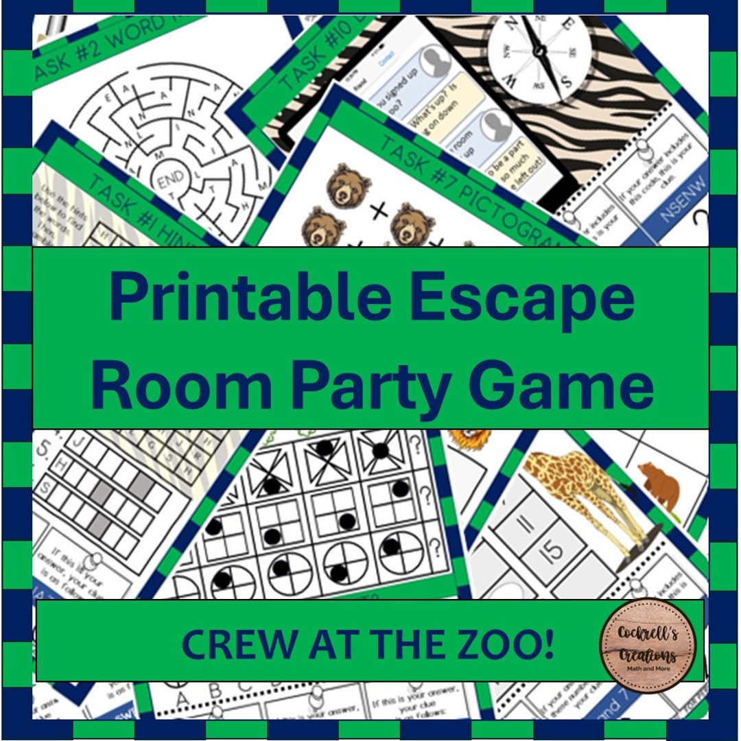 Crew at the Zoo Printable Escape Room Party Game for Kids - Etsy