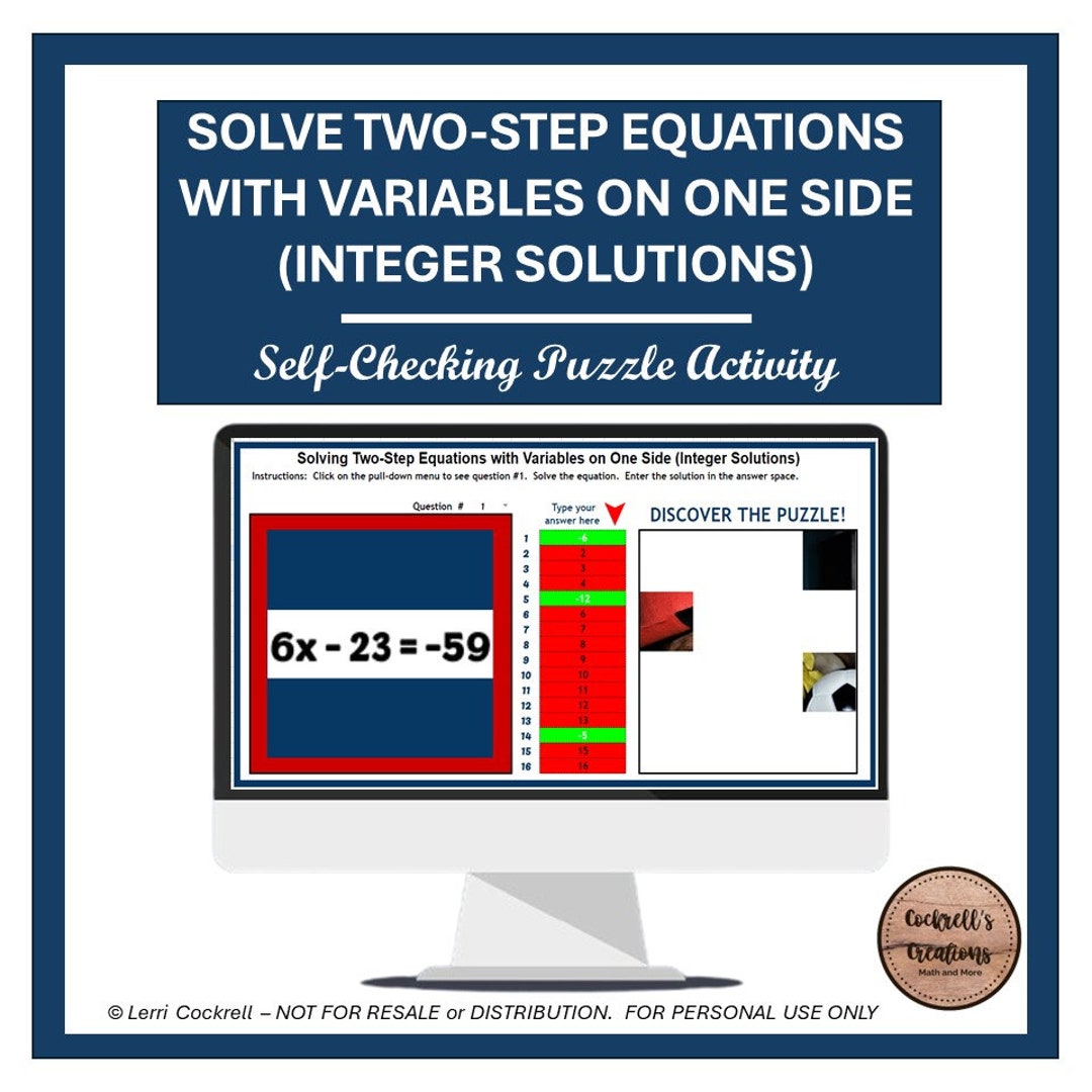 Solving Two-step Equations With Variables on One Side Integer Solutions ...