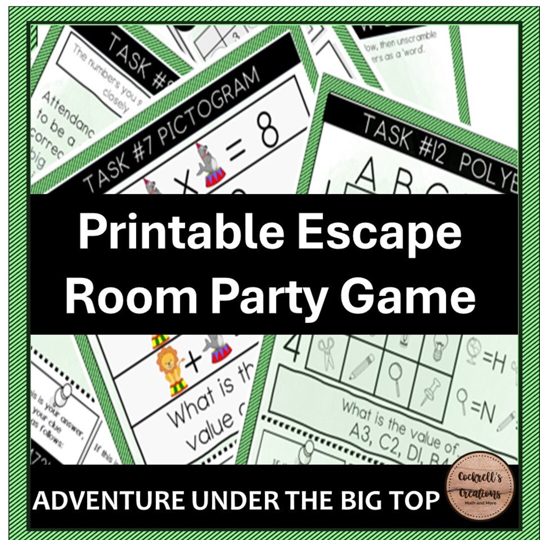 Adventure Under the Big Top Printable Escape Room - Etsy