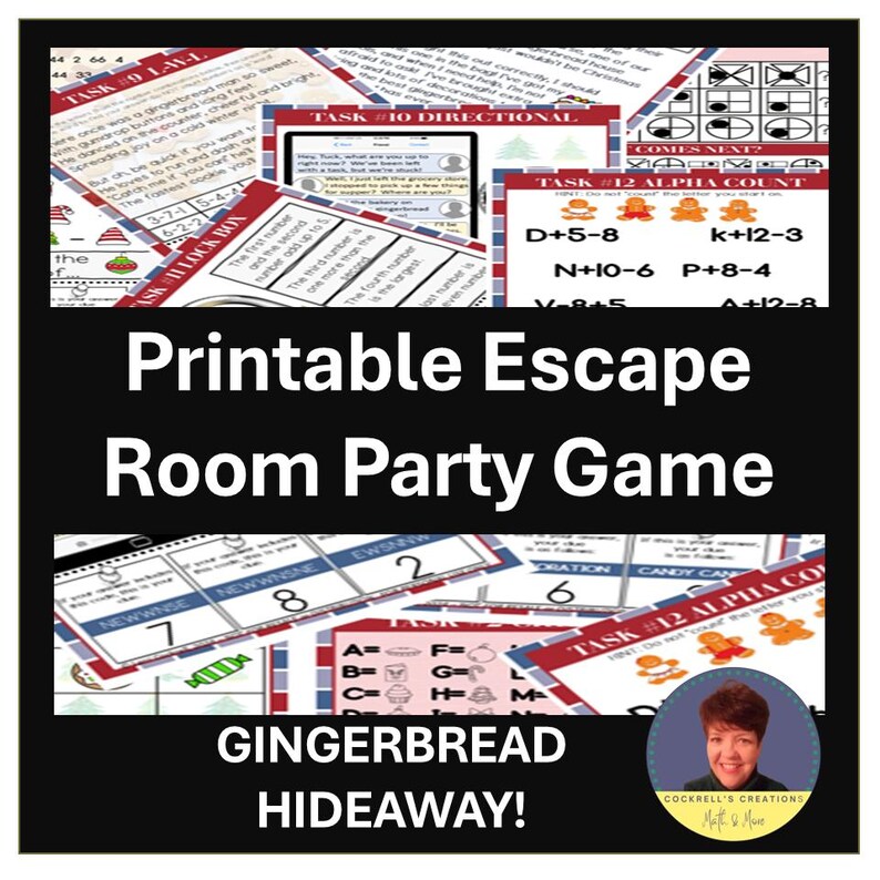 Gingerbread Hideaway Holiday Escape Room Printable Party Game for Kids ...
