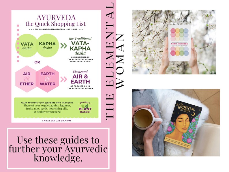 Vata Kapha Dosha Ayurveda Food List Guide PDF, Plant-based Food Chart ...