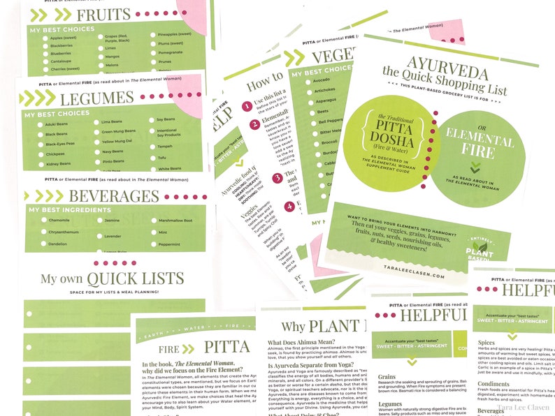 Pitta Dosha Ayurveda Food List PDF Downloadable Guide, Women's Ayurveda ...