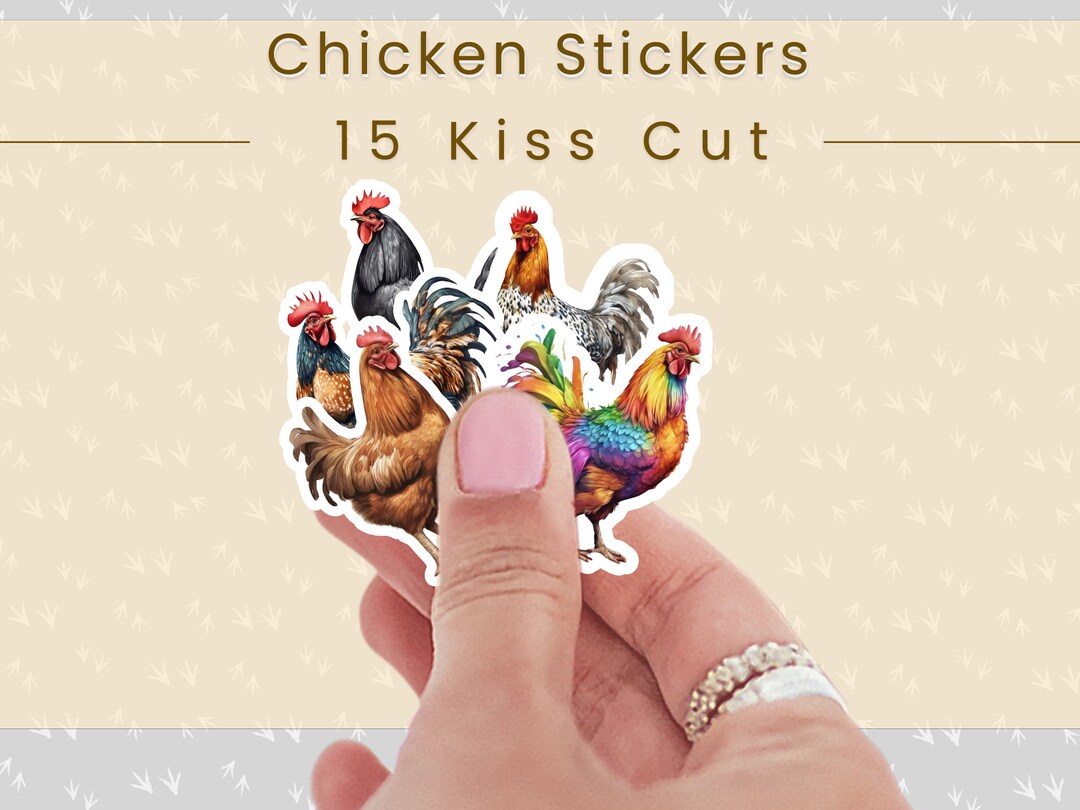 Chicken Hen Stickers Farm Animals Sticker, Hens Stickers, Farm Animal ...