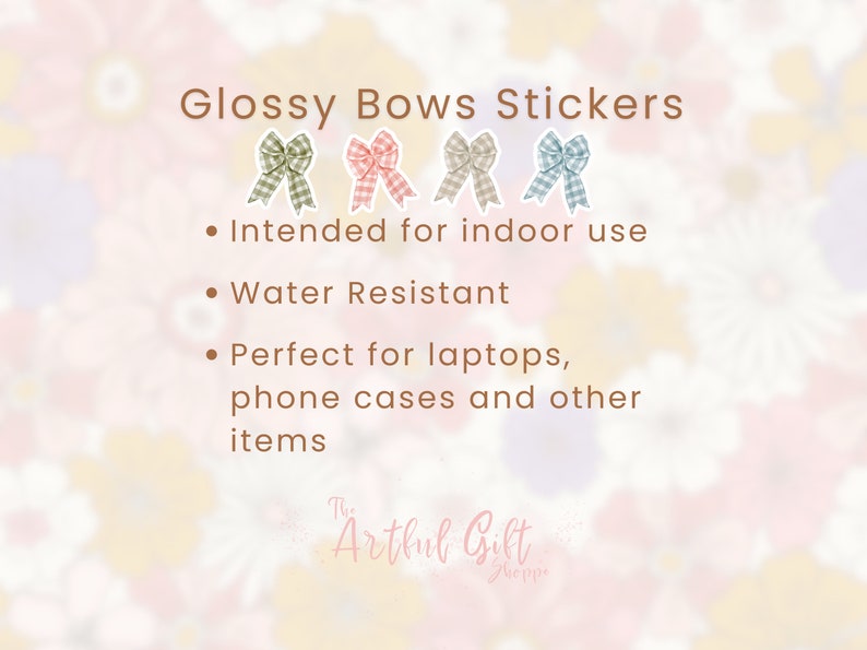 Coquette Stickers, Girly Bows Gingham Stickers, Coquette Gingham ...