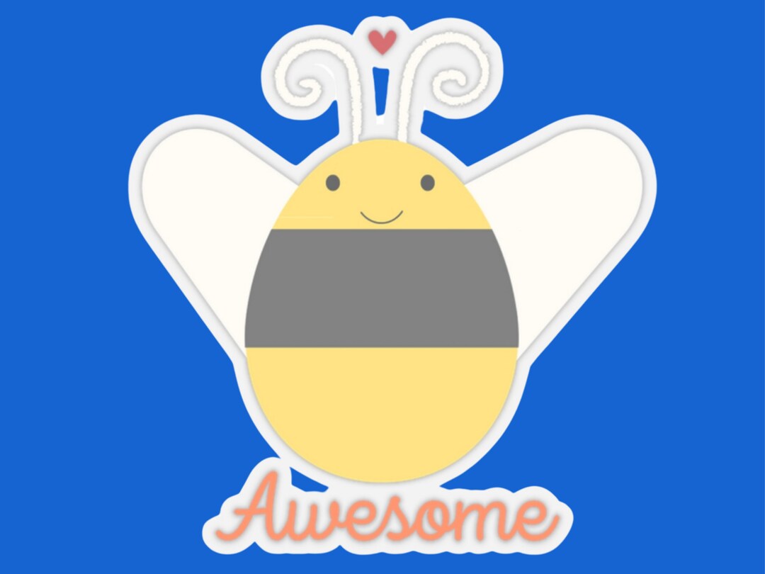 Bee Awesome Vinyl Sticker, Teenage Tween Gift Present, Inspirational ...