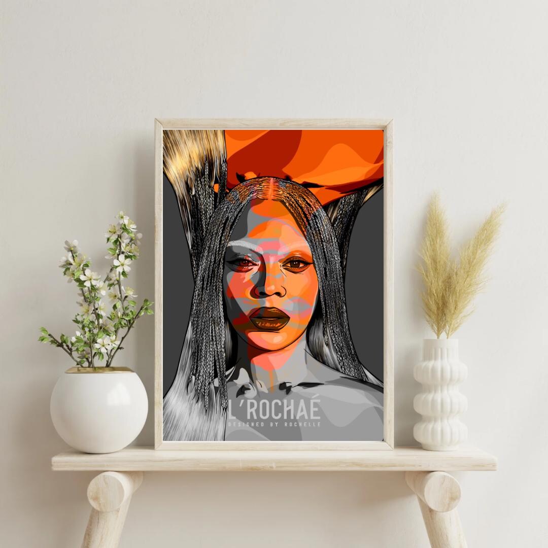 Double Cowboy Carter Grey/orange Poster - Digitally Drawn | Unframed ...