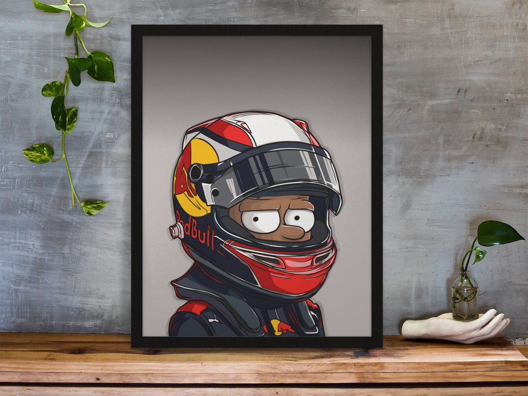 Formula 1 Character Poster Wall Art Home Decor Printed Poster Black Art ...
