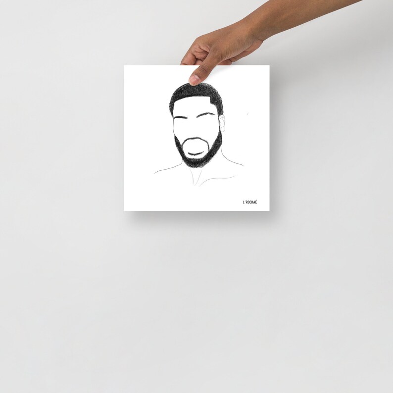 Bearded Man Poster Wall Art Home Decor Printed Poster Black Art ...