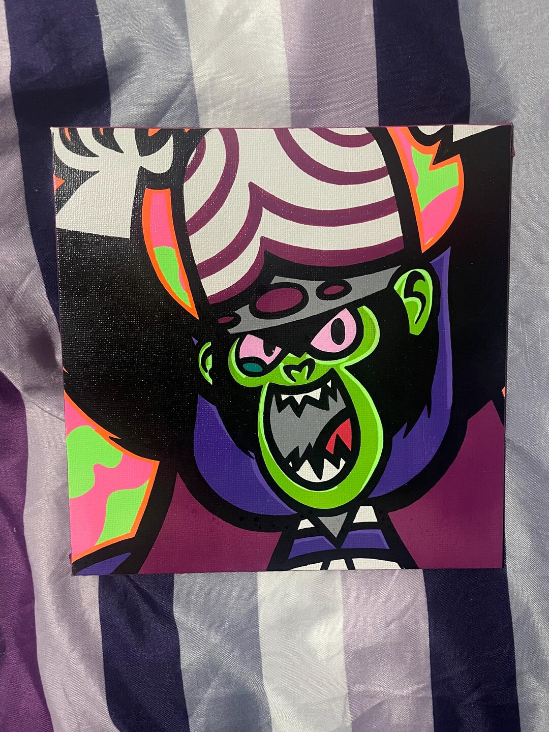 The Powerpuff Girls Mojo Jojo Hand Painted Canvas Panel - Etsy