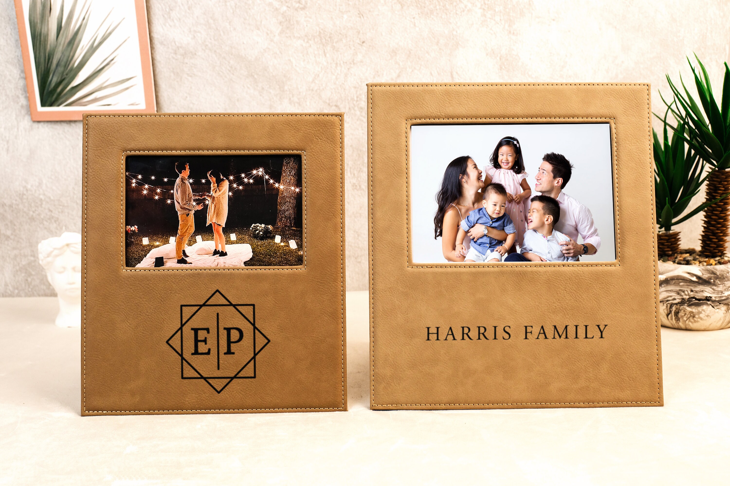 Customized Photo Frame, Custom Leather Photo Frame, Gift for Mom ...