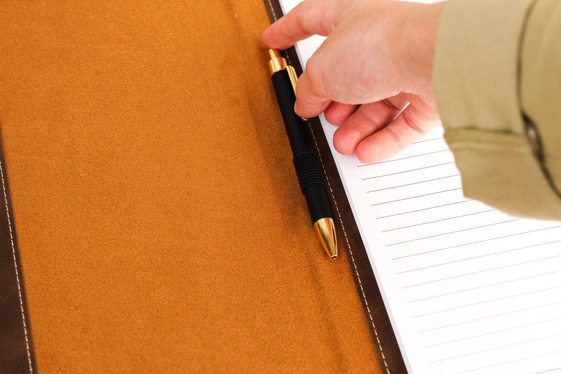 Personalized Zipper Portfolio, Leather Journal, Custom Notebook ...