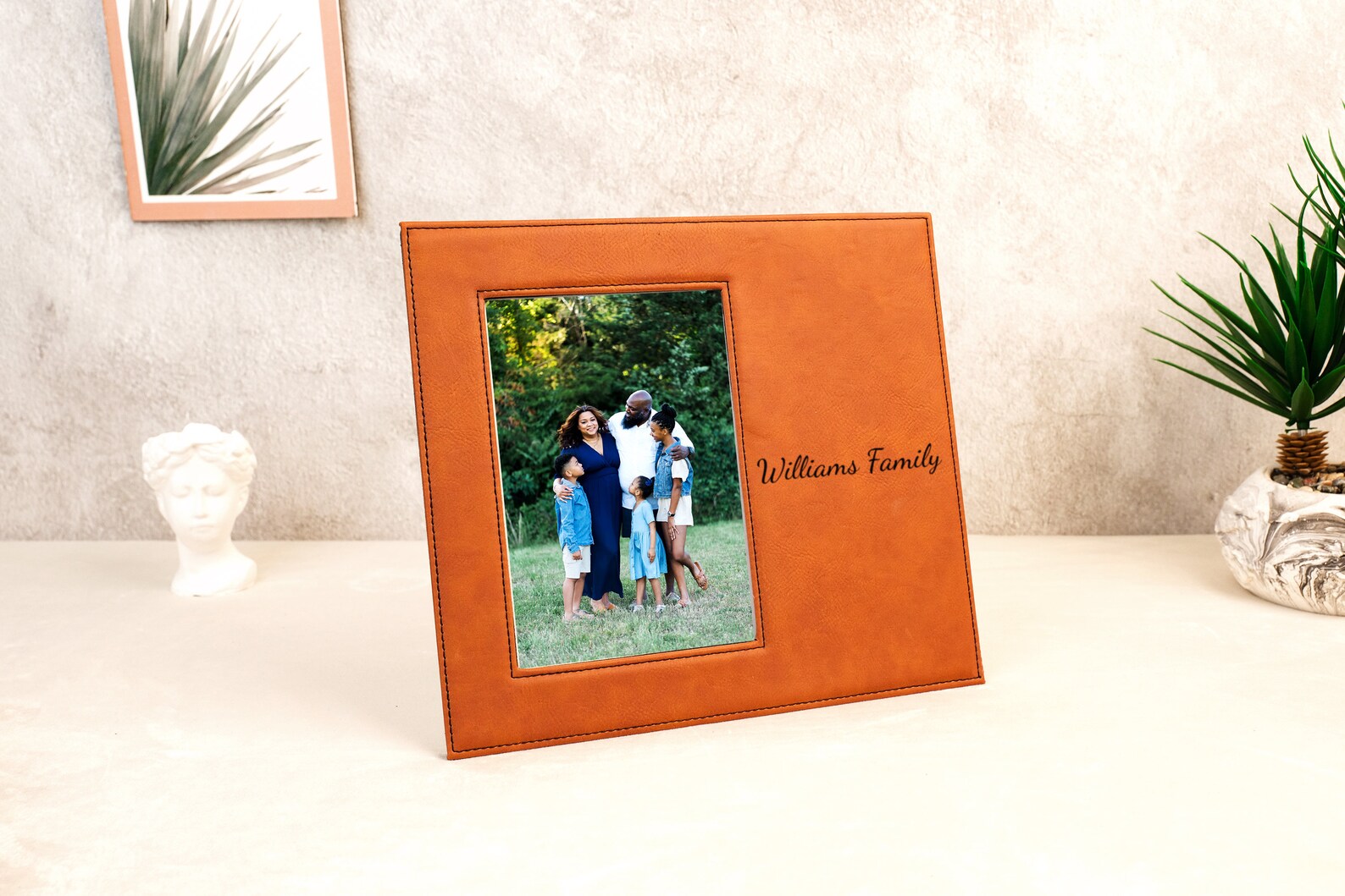 Customized Photo Frame, Custom Leather Photo Frame, Gift for Mom ...