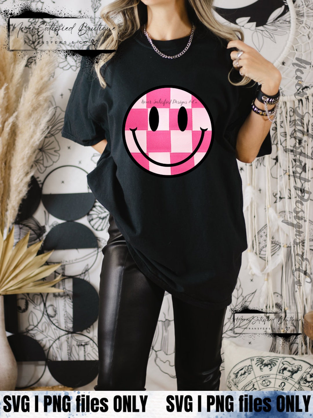 Retro Checkered Smiley Face-svg/png Files Onlydigital Download ONLY - Etsy