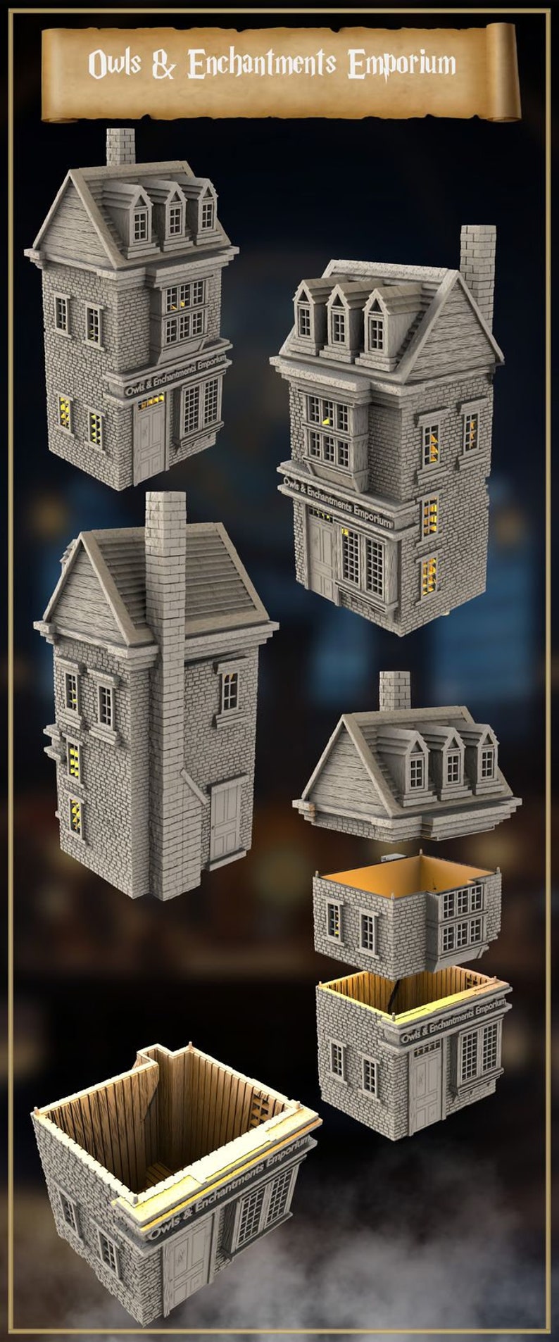 Wizarding School - Eight 3d Printable Buildings and Houses - Etsy