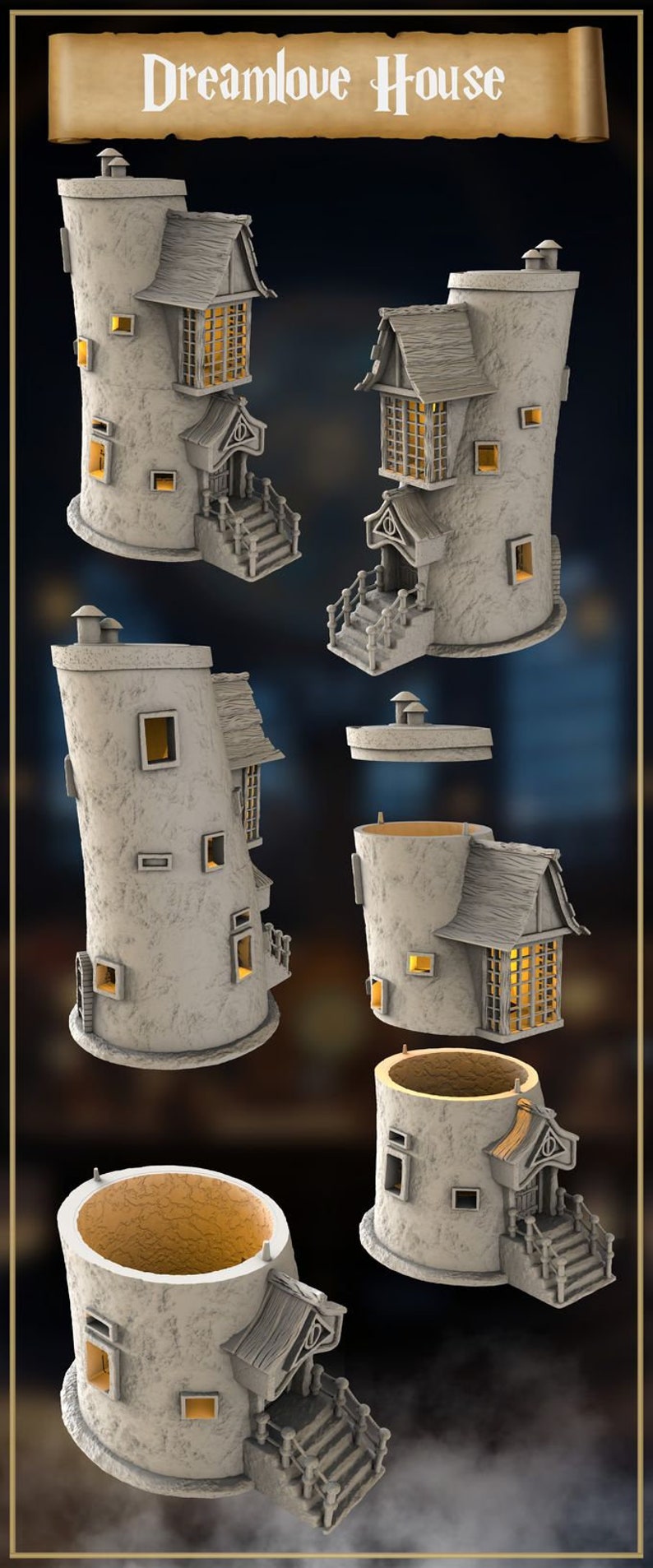 Wizarding School - Eight 3d Printable Buildings and Houses - Etsy