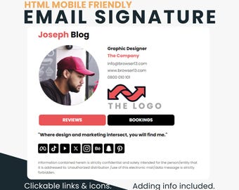 HTML Email Signature Template Email Template Editable Signature ...