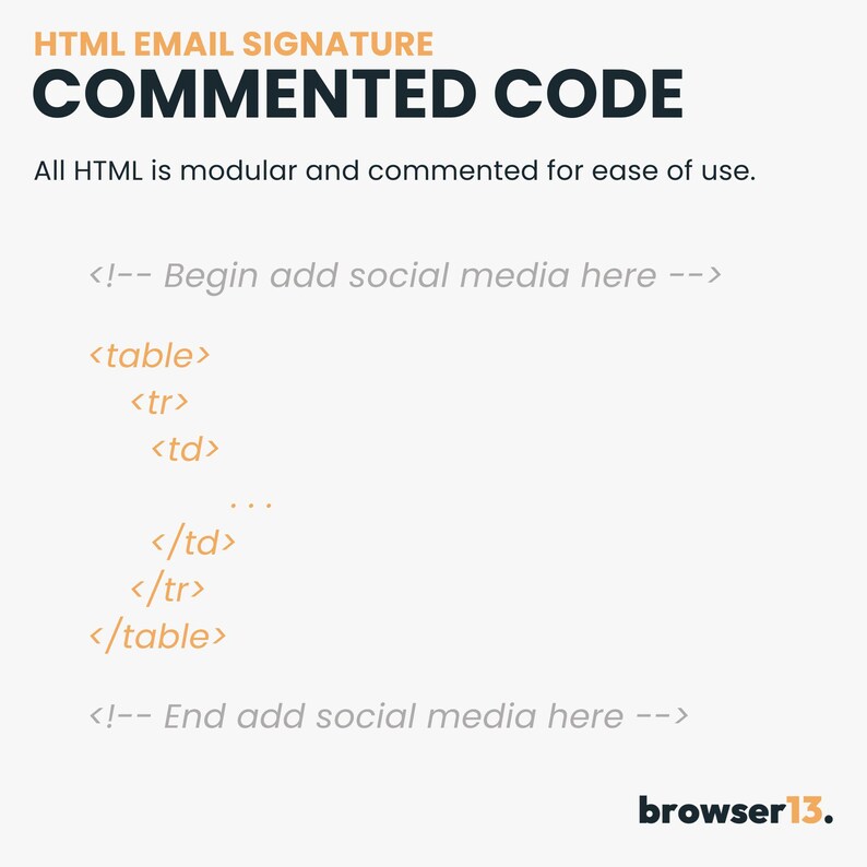HTML Email Signature Template Email Template Editable Signature Template Email Design Clickable ...