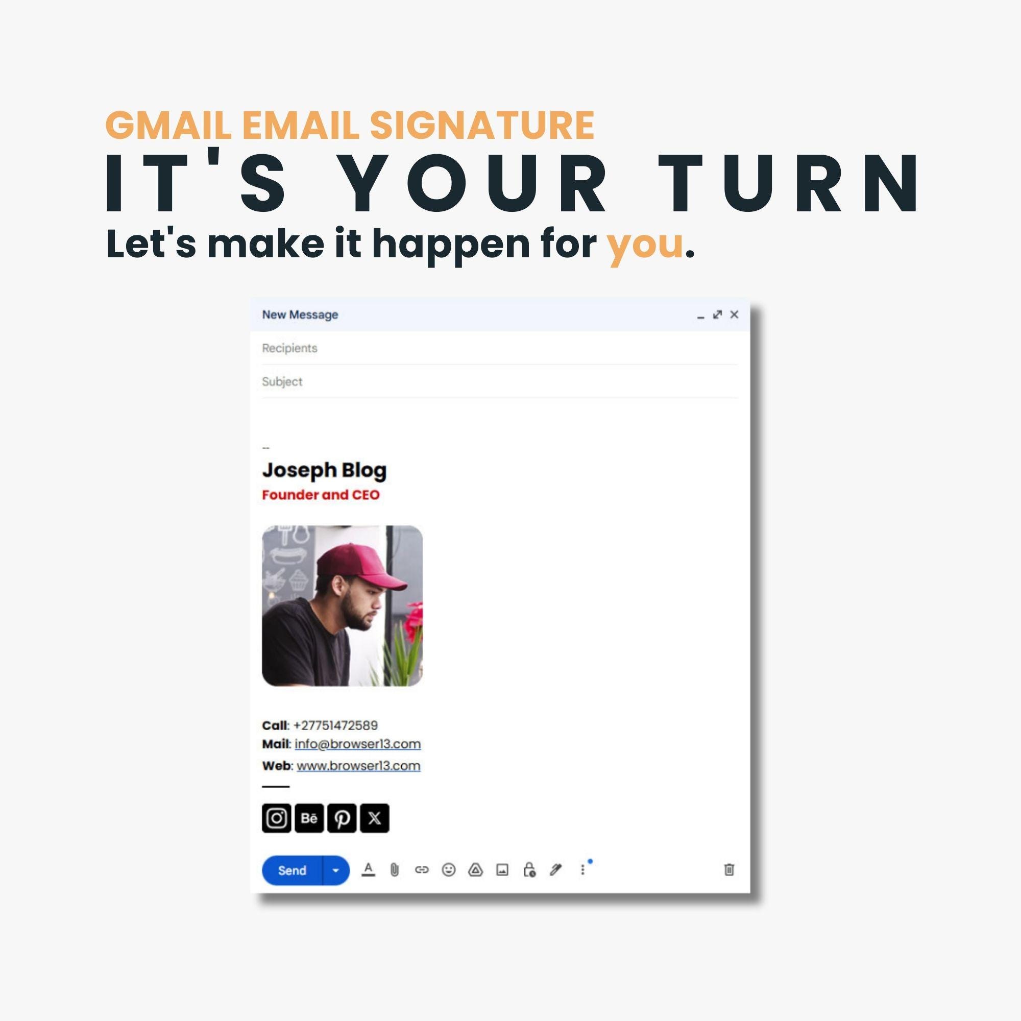 Gmail Email Signature Template Edit in Google Docs Digital Signature ...