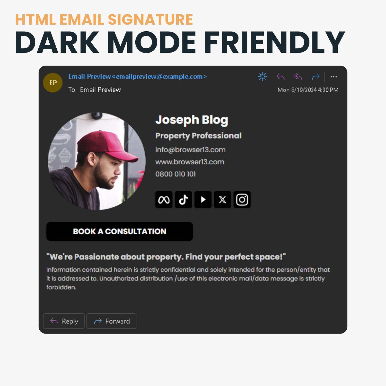 HTML Email Signature Template Email Template Editable Signature ...