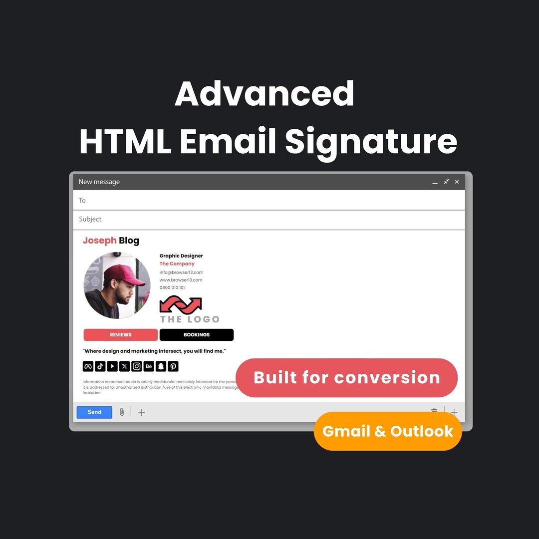 Advanced HTML Email Signature - Etsy