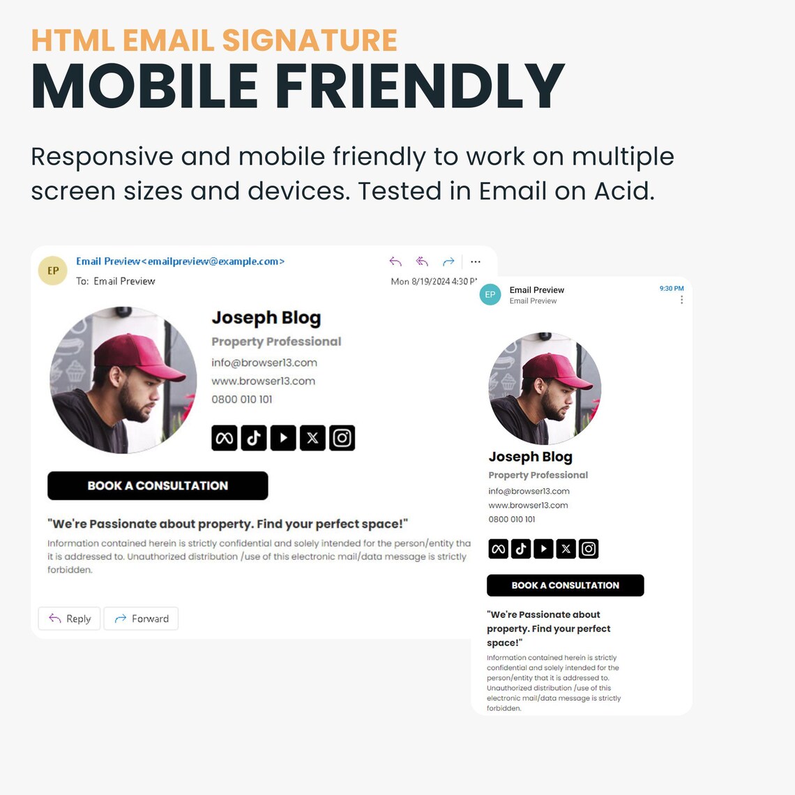 HTML Email Signature Template Email Template Editable Signature ...