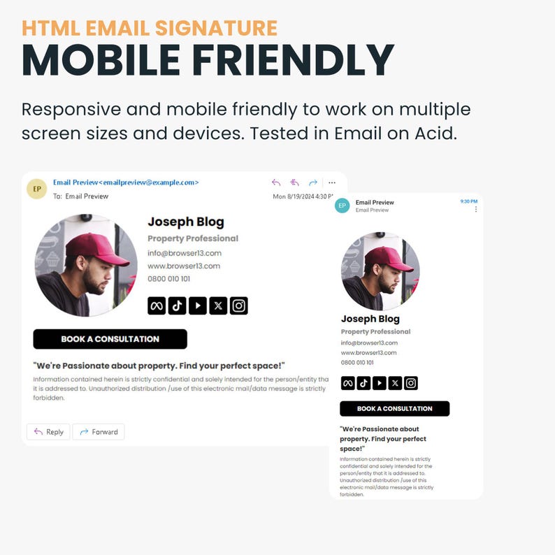 HTML Email Signature Template Email Template Editable Signature ...