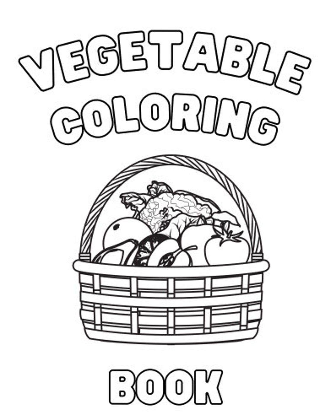 Vegetable Coloring Pages, Vegetable Coloring Book for Kids, Simple ...