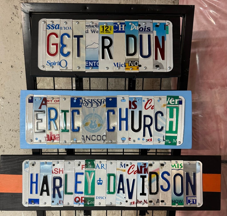 Handmade Sign Made From Expired and Recycled License Plates - Etsy