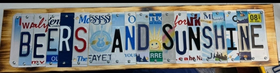 Handmade Sign Made From Expired and Recycled License Plates - Etsy