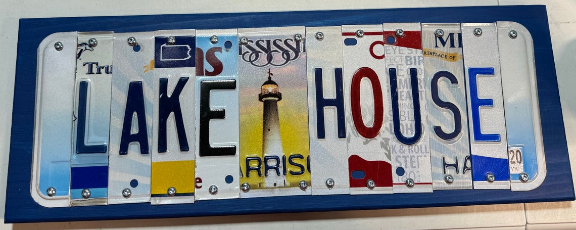 Handmade Sign Made From Expired and Recycled License Plates - Etsy