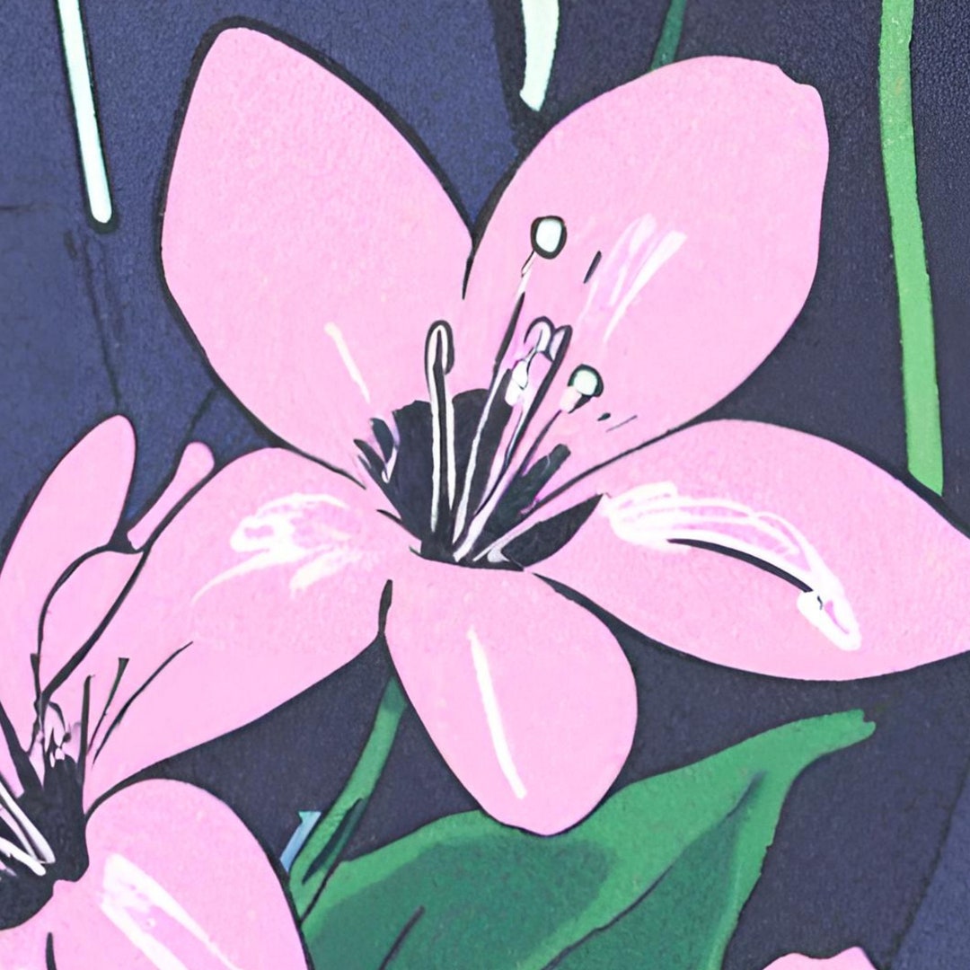 Flower Bouquet Funky Digital Art, Anime Flower Art, Gift for Anime ...