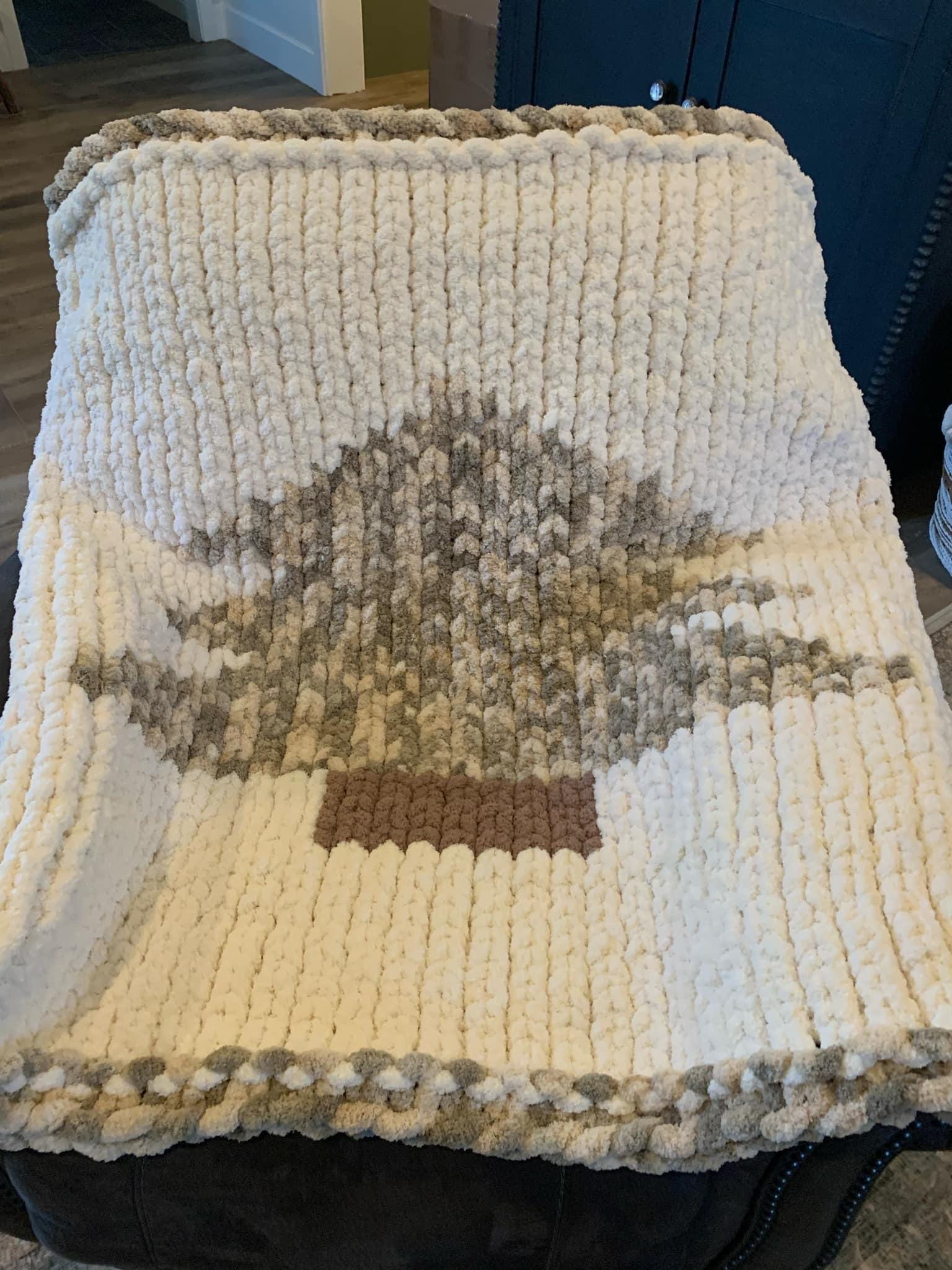 Tree Chunky Blanket Graph Pattern 2 Sizes of the Same Pattern. - Etsy
