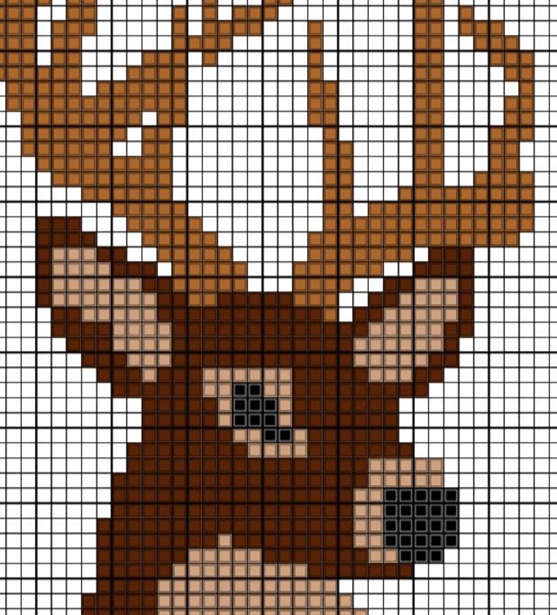 Deer Head Chunky Blanket Digital Download Pattern Graph 3 Different ...