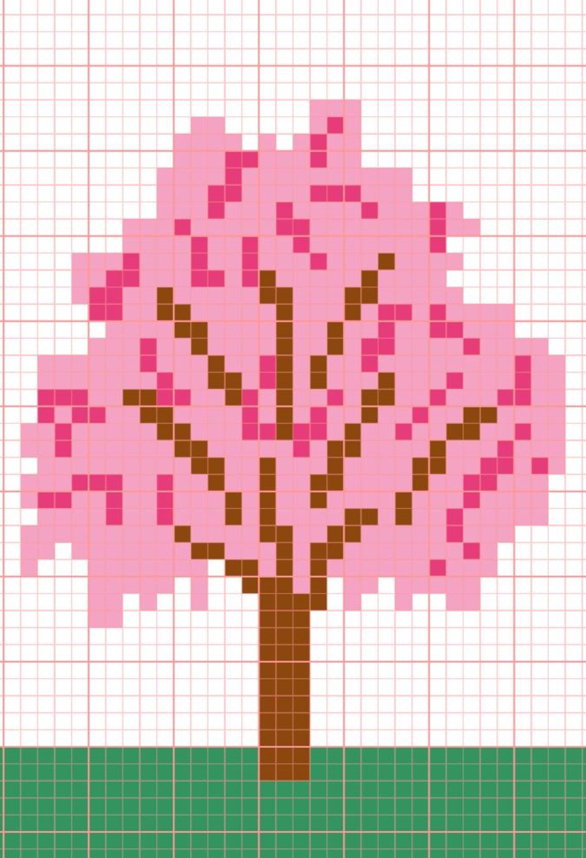 Cherry Tree Chunky Blanket Pattern Graph Digital Download - Etsy
