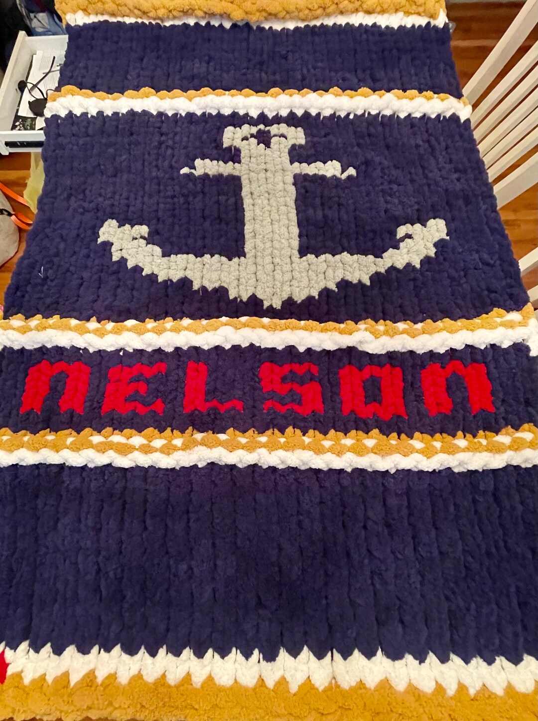 Chunky Blanket Anchor Graph Bundle, Two Sizes of Same Pattern Digital ...