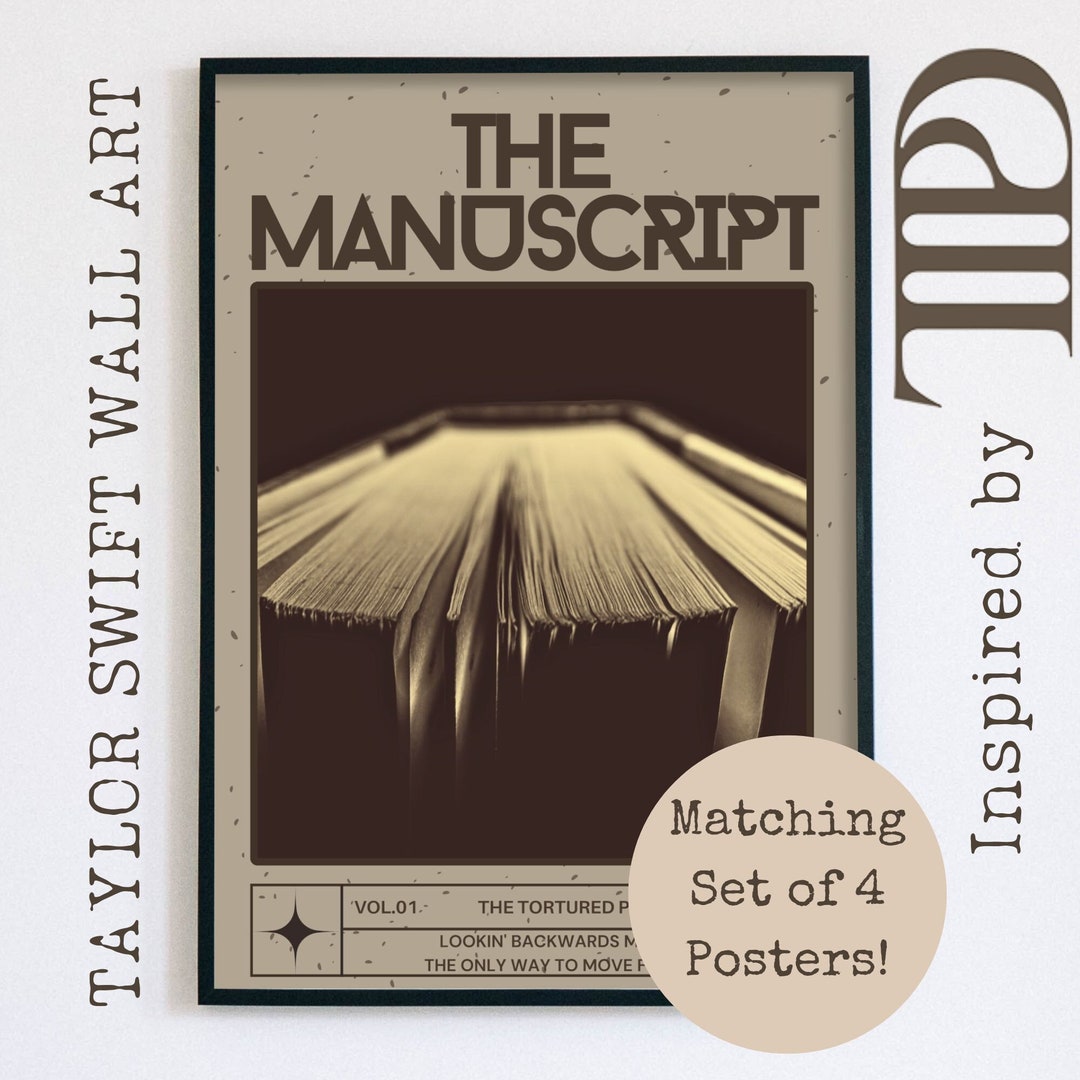 The Tortured Poets Department 4 Poster Set, Taylor Lyrics Poster ...